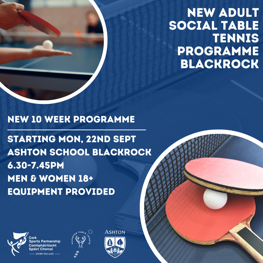Try Table Tennis Programme Blackrock | Cork Sports Partnership