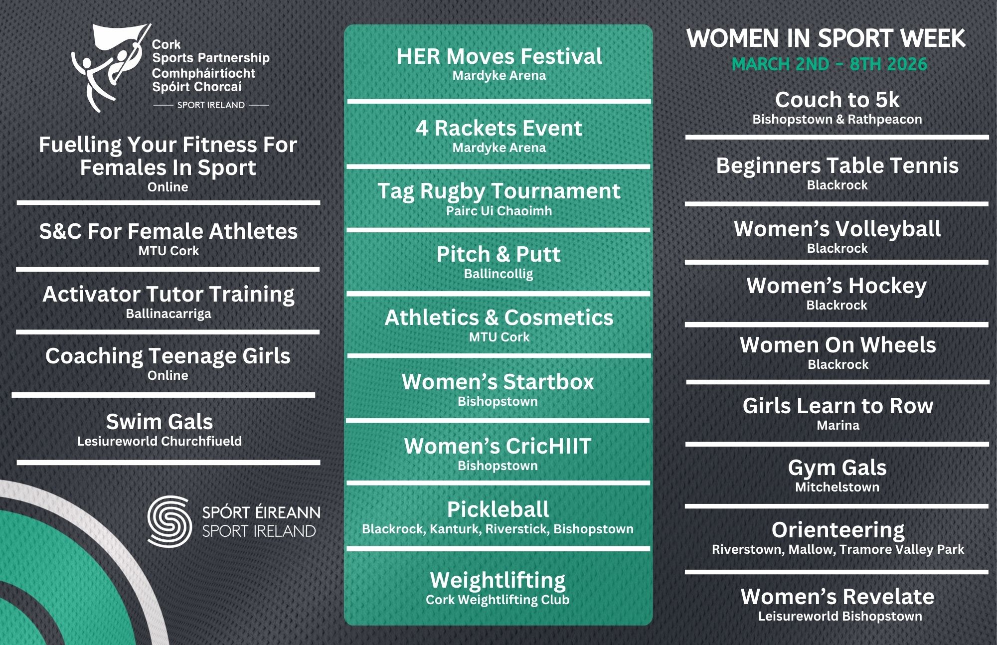 Women In Sport Week 2026 | Cork Sports Partnership